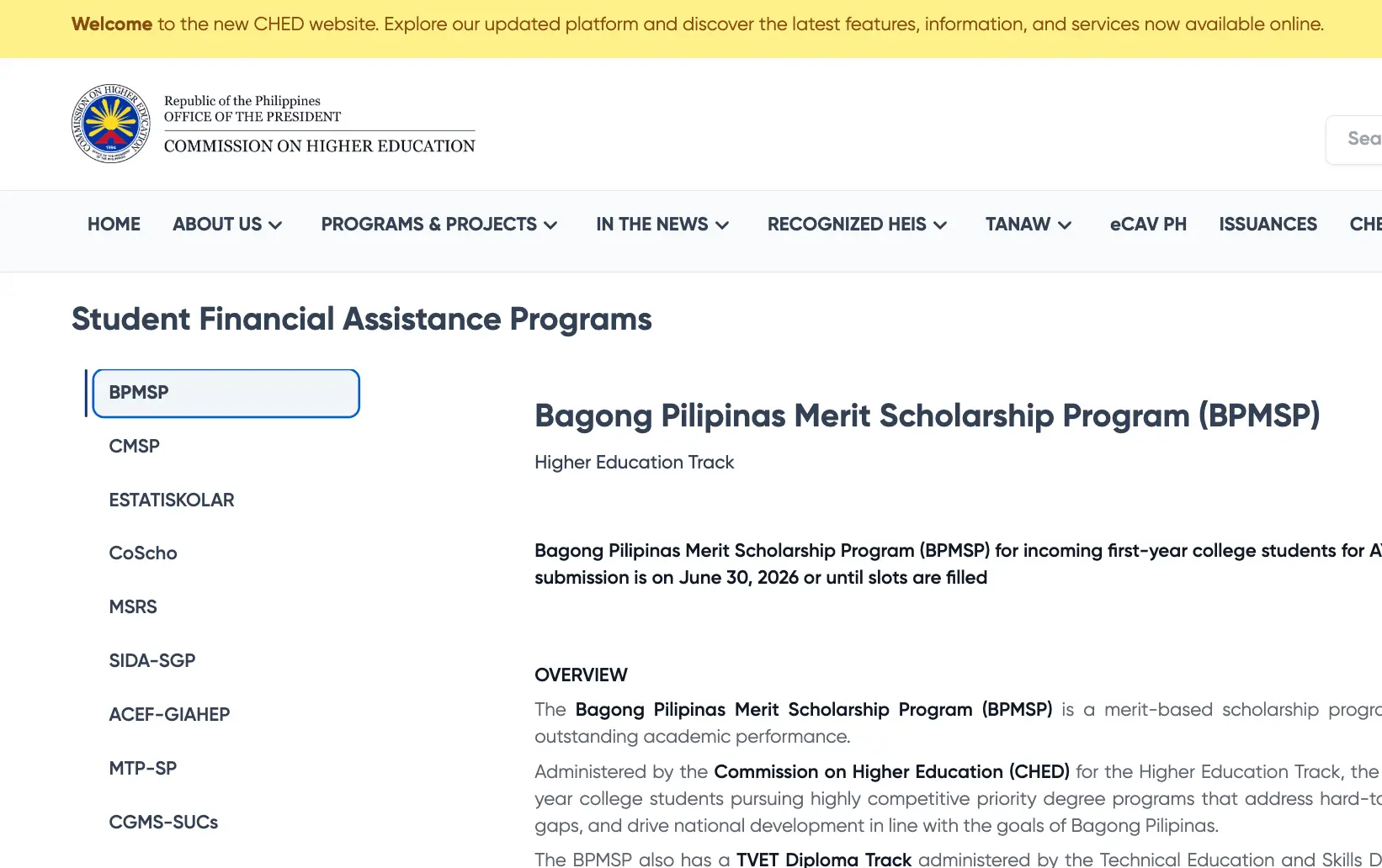 CHED Scholarships 2026: List of All Student Financial Assistance Programs